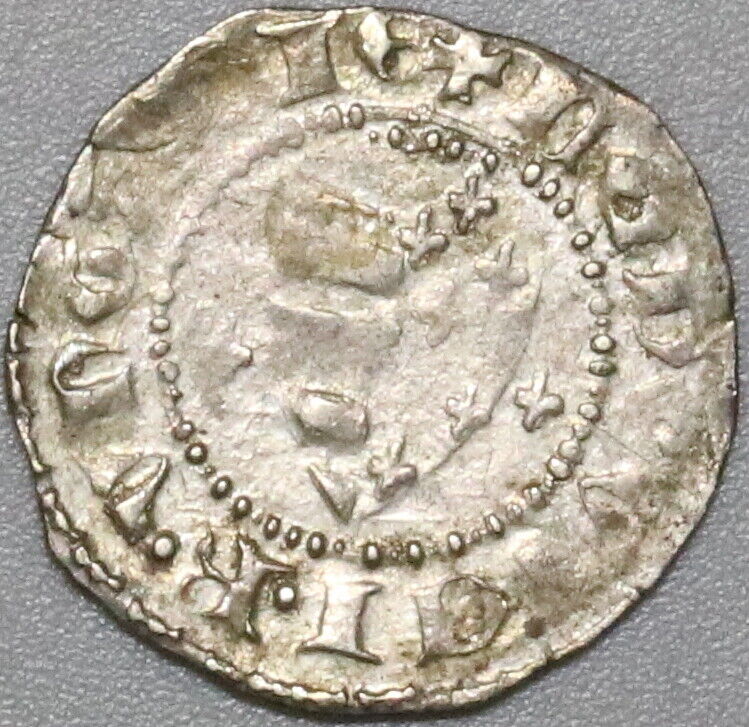 1342 Ludwig I Hungary Hammered Denar Anjou France Shield Silver Coin ...