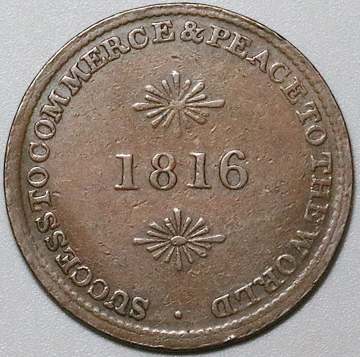 1816 Isaac Brock Canada 1/2 Penny VF Cherubs Trophy Token Coin UC-6A1 ...