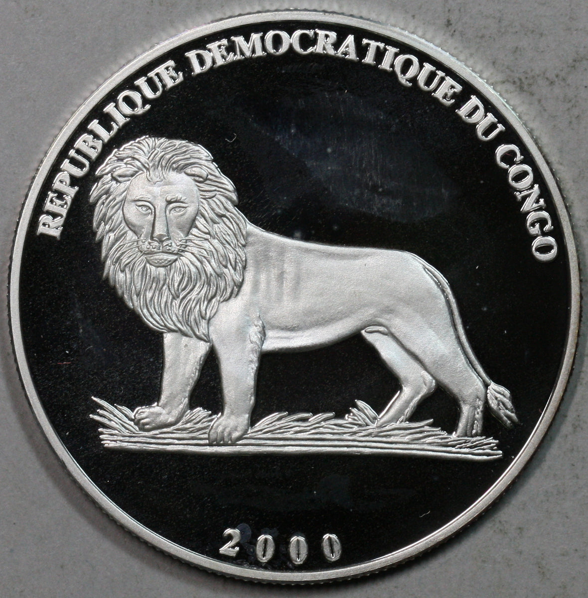 2000 Congo 10 Francs Lockheed Constellation Lion Proof Silver Coin (23 ...