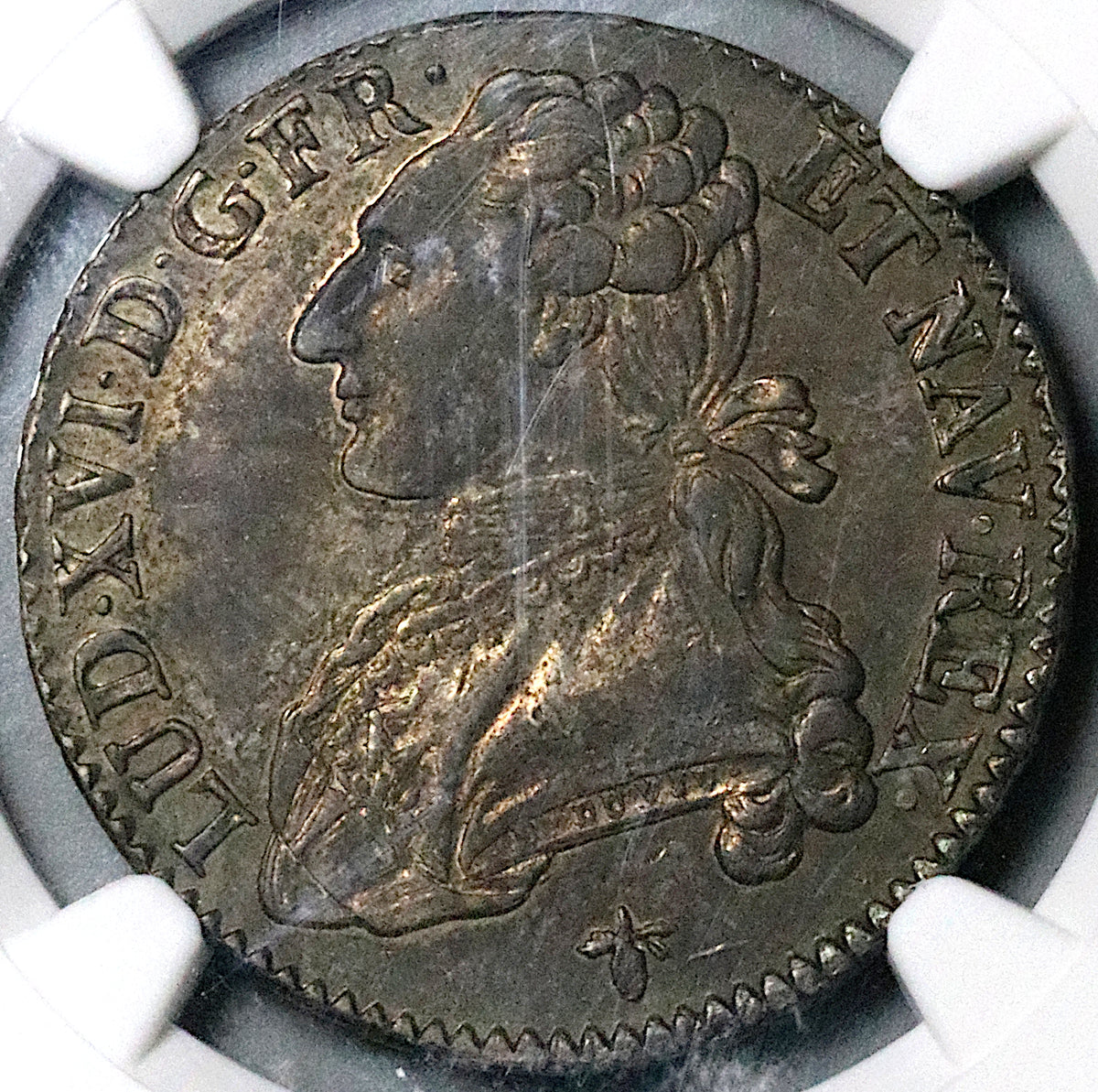 1780-H NGC AU 55 Louis XVI France 1/2 Ecu LaRochelle 2k Silver Coin PO ...