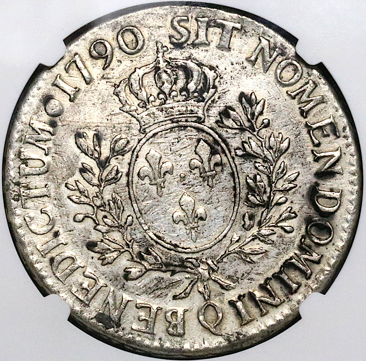 1790-Q NGC Genuine France Louis XVI Ecu Perpignan Mint Crown Silver Co ...