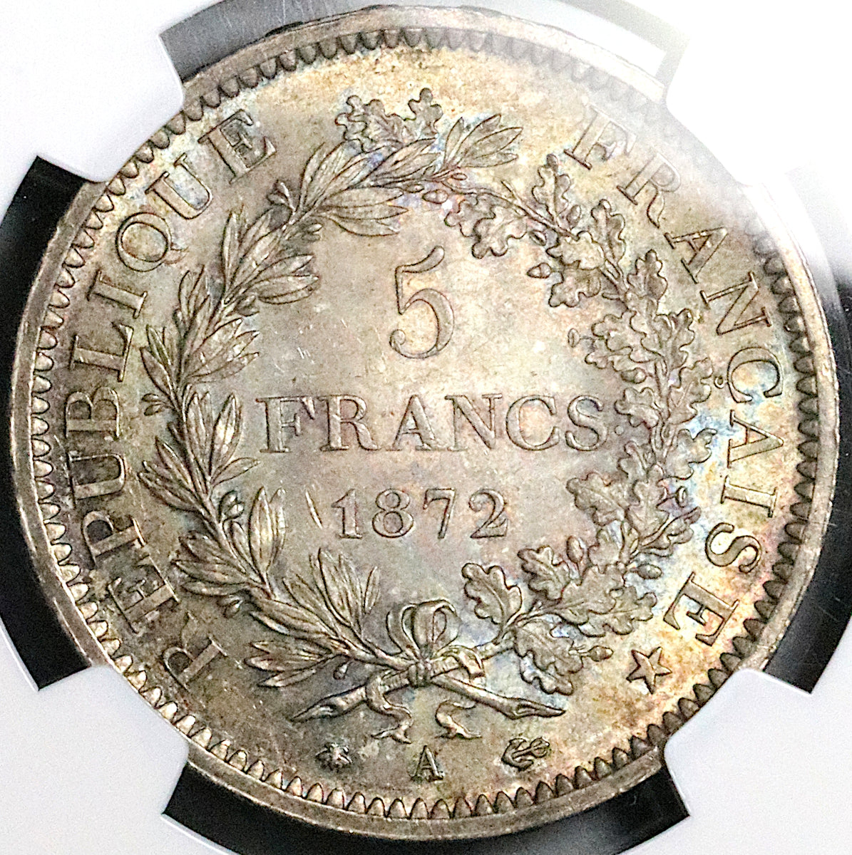 1872-A NGC MS 64 France Silver 5 Francs Hercules Rare Silver Coin (251 ...