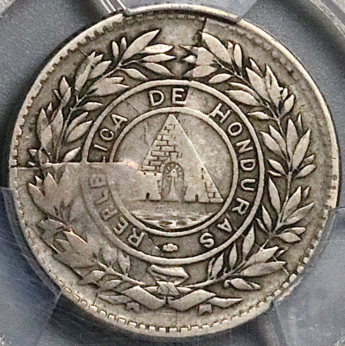 1893 PCGS XF 40 Honduras 10 Centavos Rare Pyramid Silver Coin POP 1/0 ...