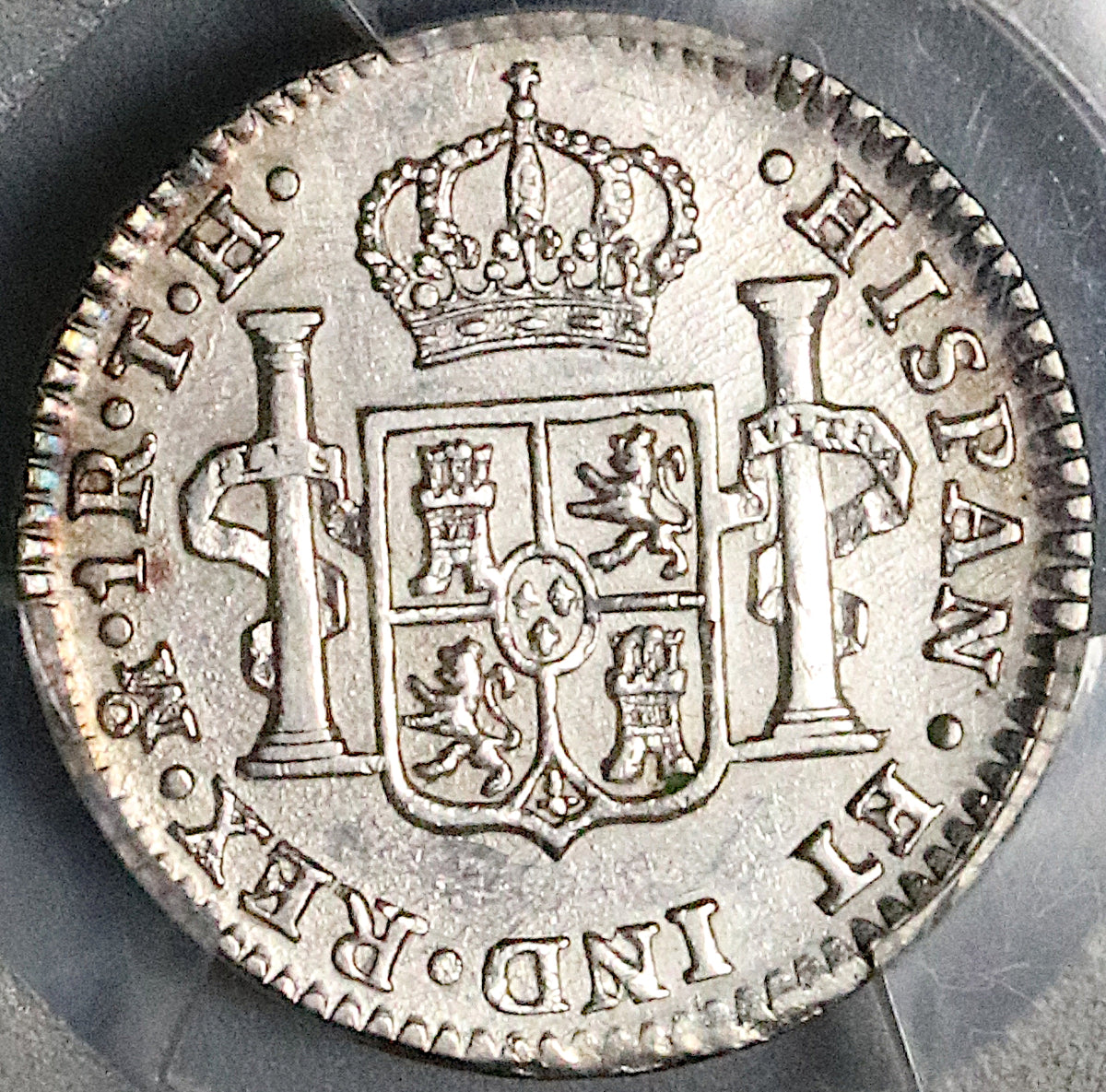 1807/6 PCGS AU Mexico 1 Real Charles IIII Colonial Spain Silver Coin ...