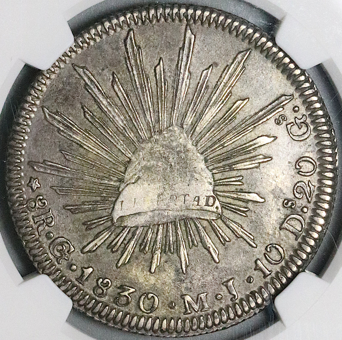 1830-Go NGC XF 40 Mexico 8 Reales Guanajuato Mint Single Dot Scarce Si ...