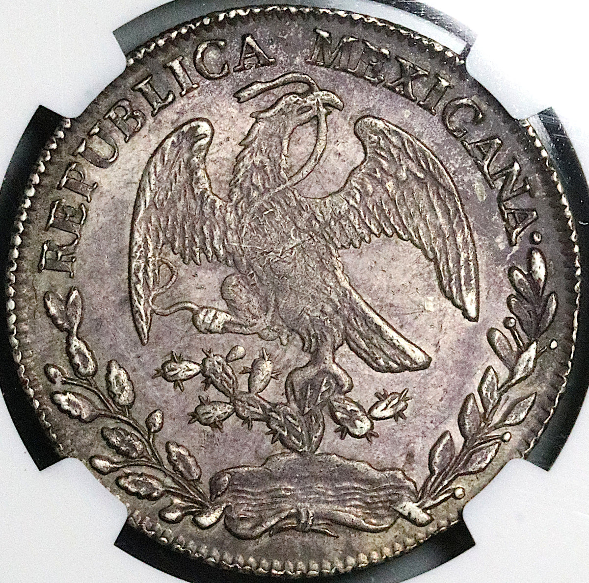 1860-Zs MO NGC AU 50 Mexico 8 Reales Zacatecas Cap Rays Silver Coin (2 ...