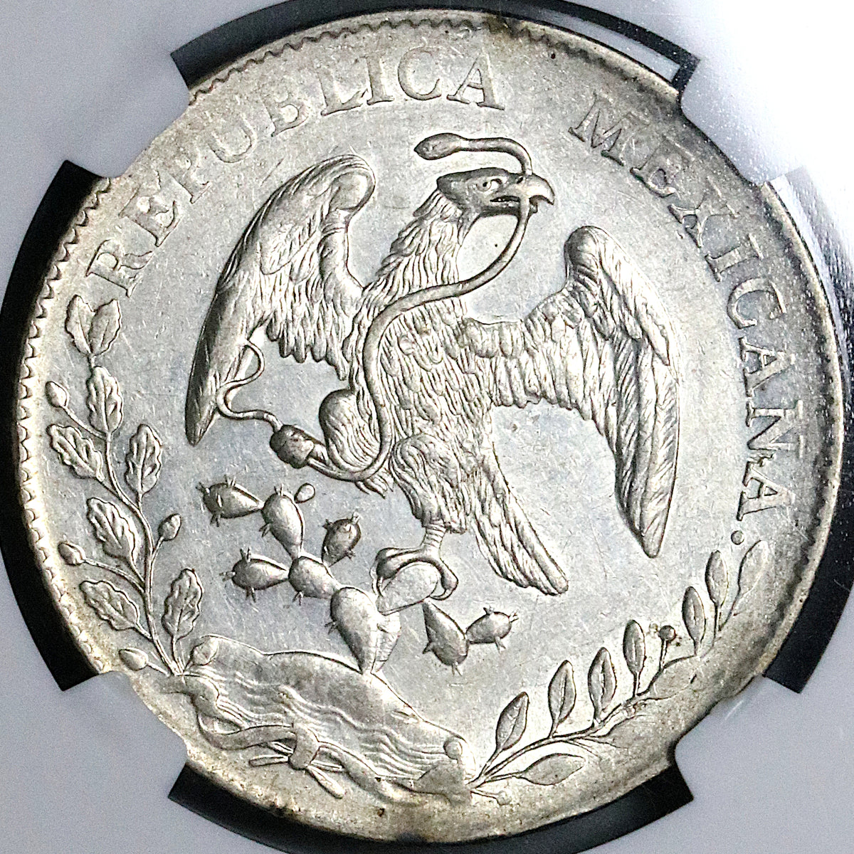 1894-Do NGC AU Mexico 8 Reales Durango Cap Rays Silver Coin (24042005C ...