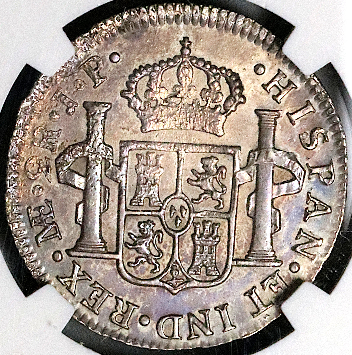 1820 NGC AU Peru 2 Reales Ferdinand VII Lima Pillars Silver Coin (2406 ...