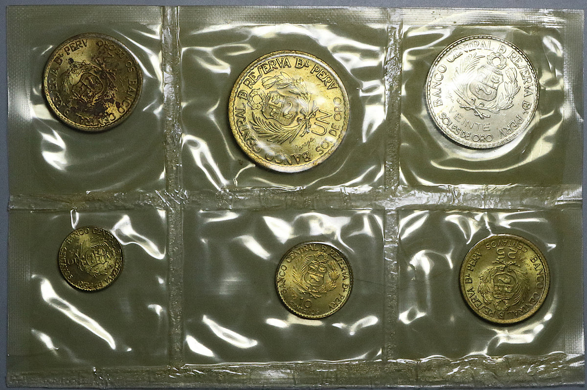 1965 Peru BU Mint Set 400th Anniversary Lima Mint with 1 Silver Coin ...
