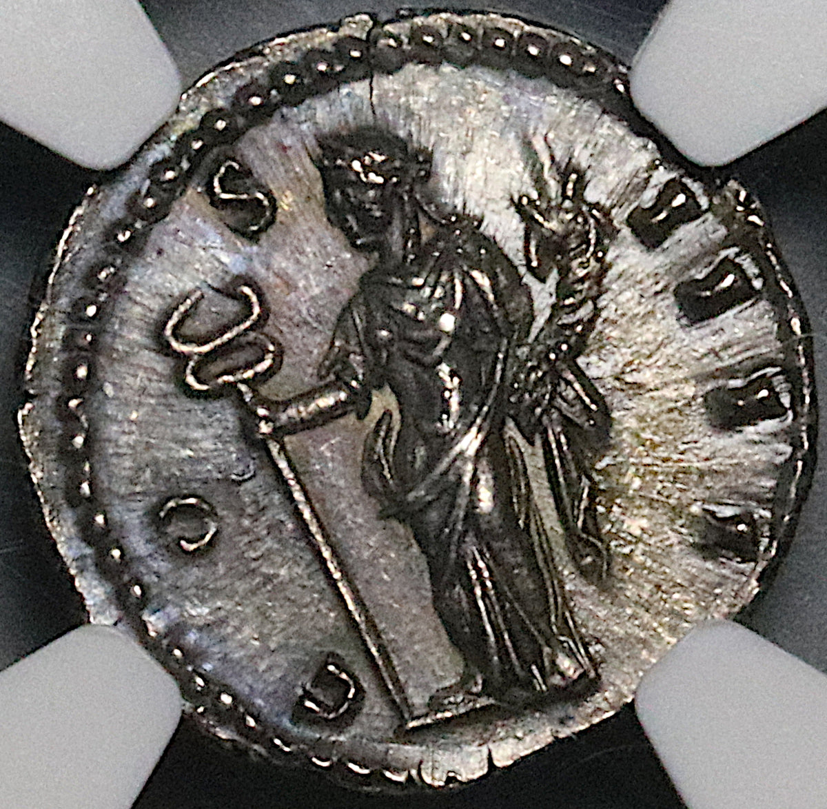 148 NGC AU Antoninus Pius Roman Empire Denarius Felicitas Caduceus (24 ...