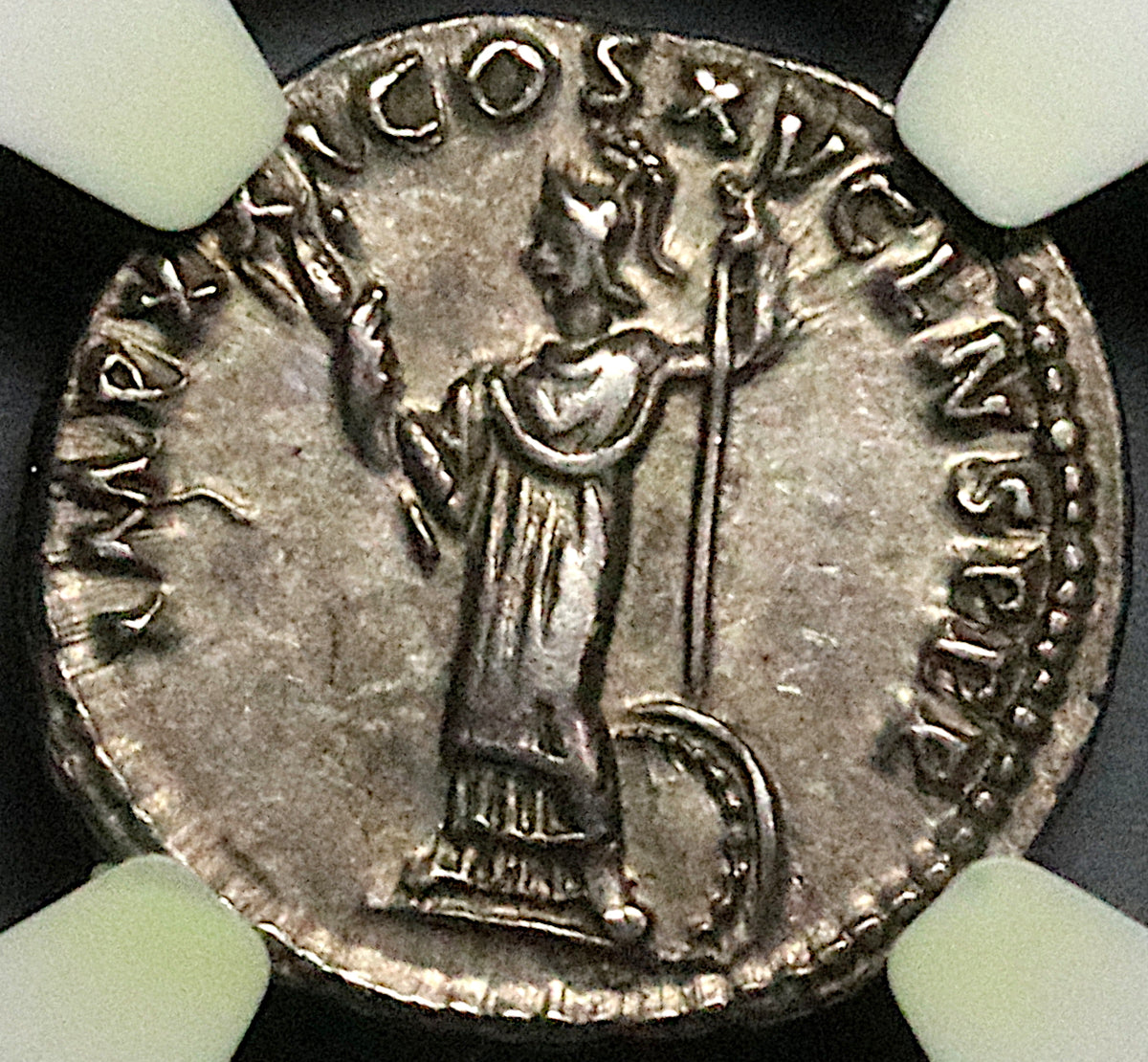 90 NGC Ch XF Domitian Roman Empire Denarius Minerva Shield Spear (2402 ...