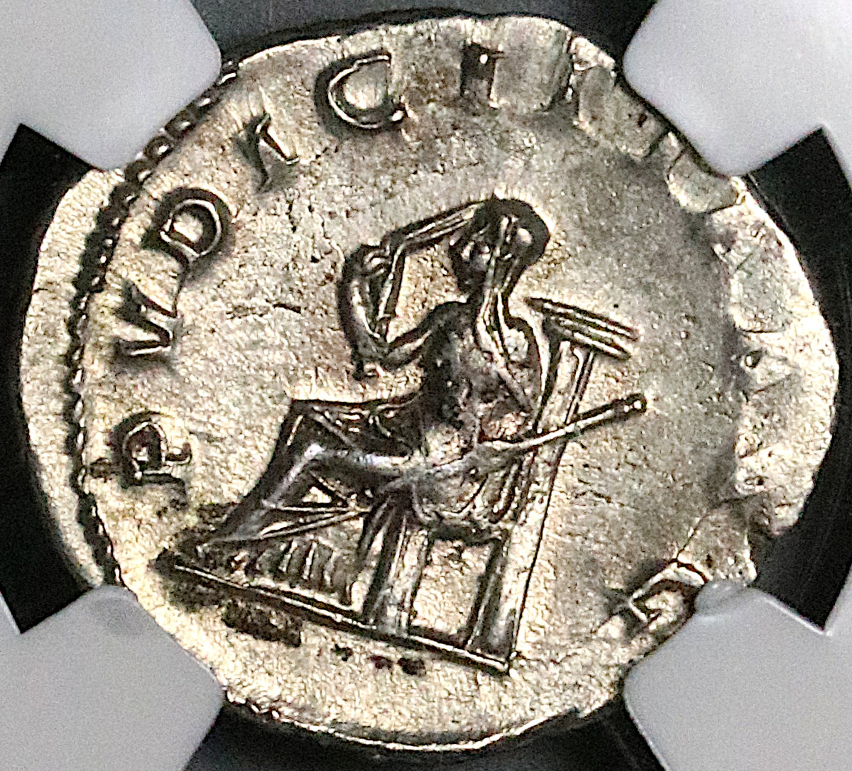 250 NGC AU Herennia Etruscilla Double Denarius Roman Empire Pudicitia ...