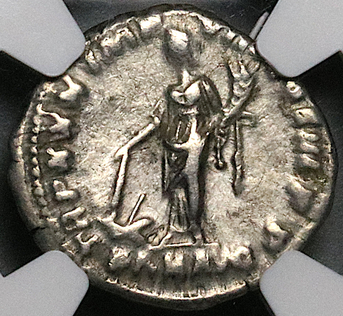 175 NGC Ch VF Marcus Aurelius Denarius Roman Empire Pax Ex RARE Revers ...
