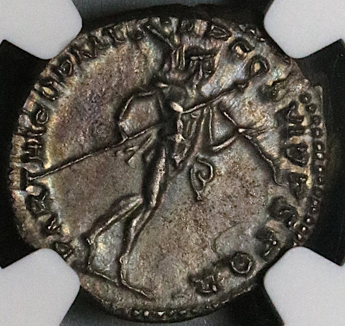 114 NGC AU Trajan Roman Empire Denarius Mars Trophy Spear (23042502C ...