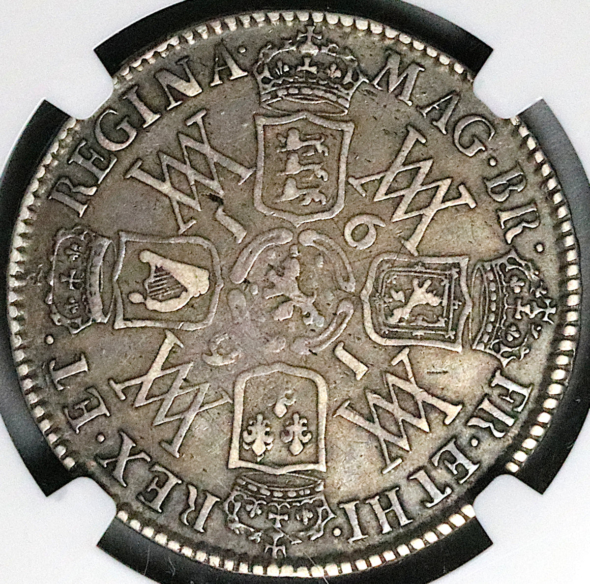 1691 NGC VF 20 William Mary 1/2 Crown Great Britain England Scarce Ste ...