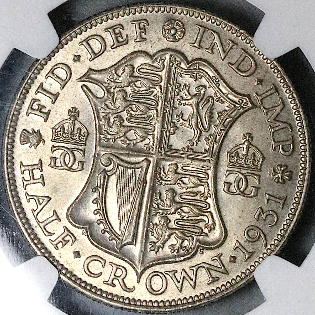 1931 NGC MS 64 1/2 Crown George V Great Britain Scarce Silver Coin (25 ...