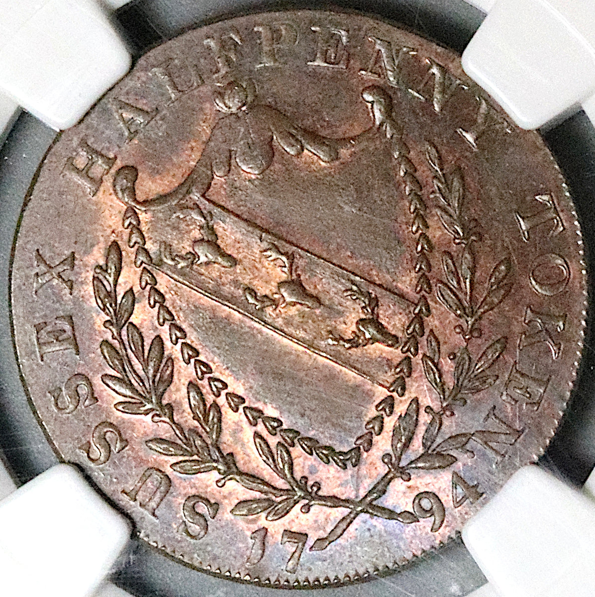 1794 NGC MS 63 Hops Lamberhurst Kent Conder 1/2 Penny DH 34 POP 1/1 (2 ...