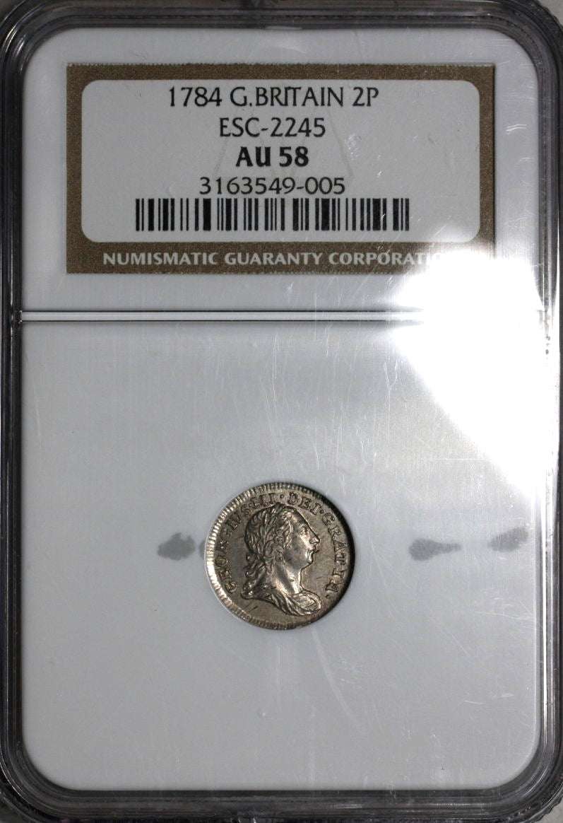 1784 NGC AU 58 George III Pence Great Britain Silver Coin POP 4/2 ...