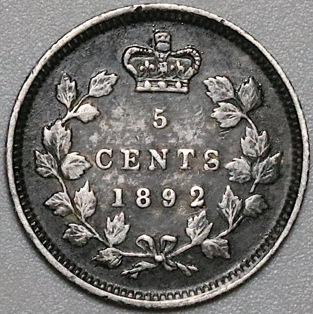1892 Canada Victoria 5 Cents AU Sterling Silver Coin (22041401R ...