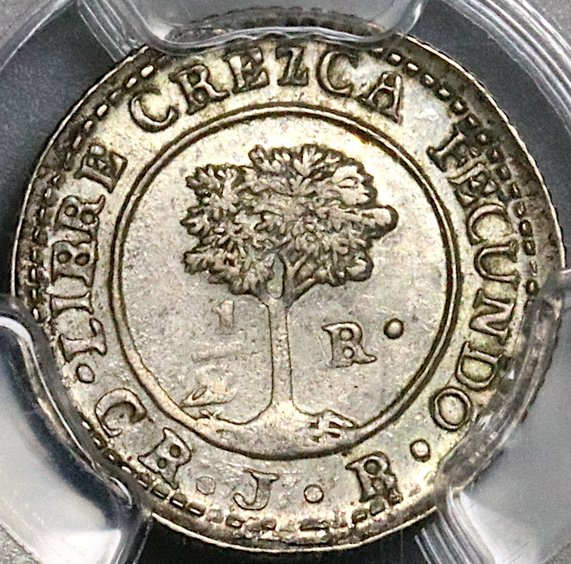 1847 PCGS AU Central American Rep 1/2 Real Costa Rica Volcanoes Silver ...