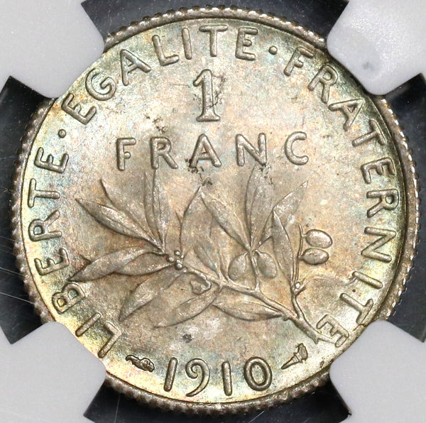1910 NGC MS 64 France 1 Franc Sower Silver Mint State Coin (19052201C ...