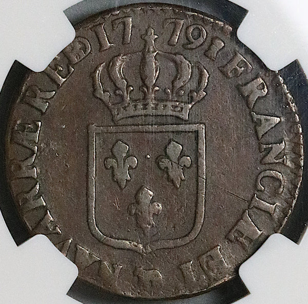 1779-Cow NGC VF 30 Rare France Louis XVI Sol Pau Mint Royal Coin POP 1 ...