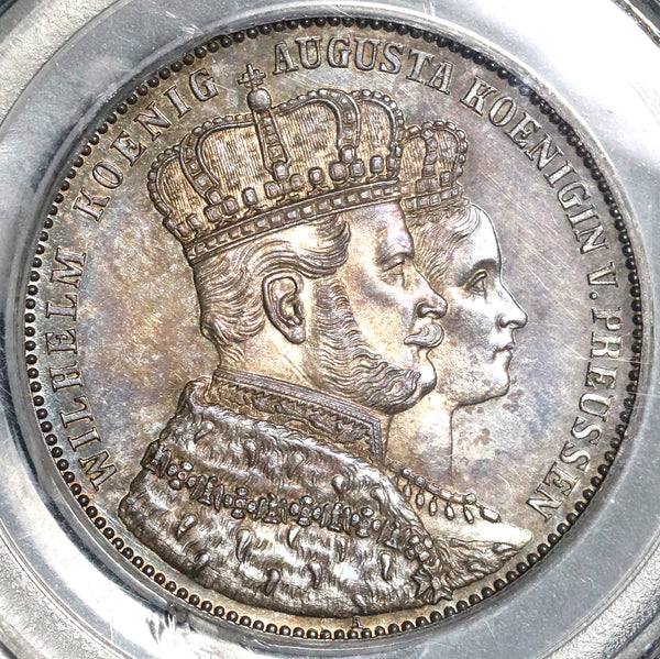 1861-A PCGS PR 64 Prussia Thaler Proof German States Coronation Taler ...