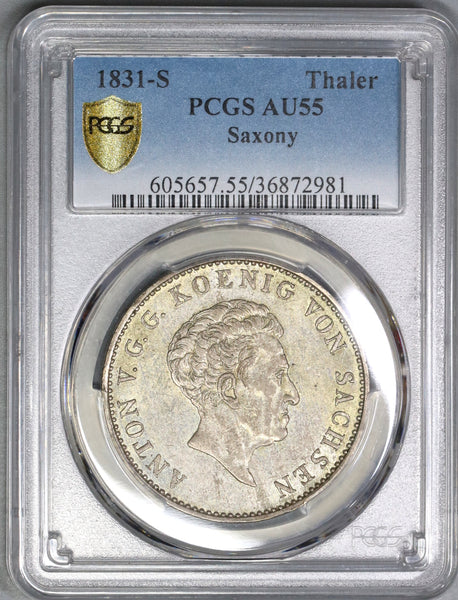 1831-S PCGS AU 55 Saxony Thaler German State Silver Coin (18120101C ...