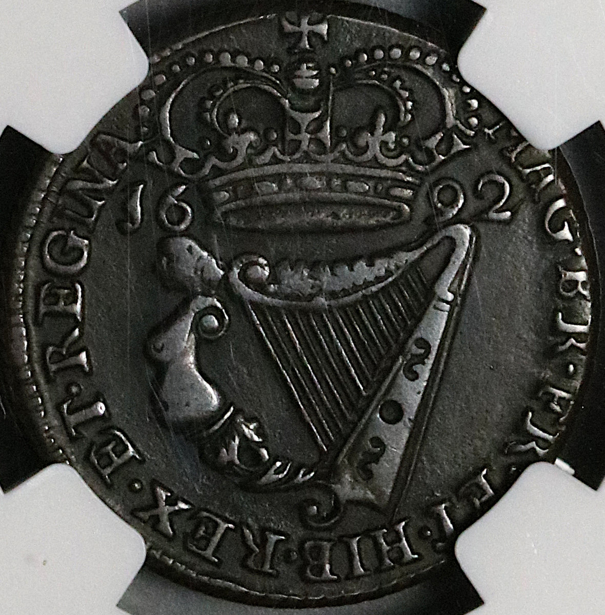 1692 NGC VF 35 Ireland 1/2 Penny William Mary Harp Coin S-6597 (230306 ...