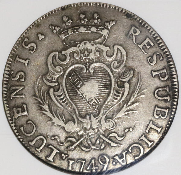 1749 NGC VF 30 Lucca Scudo Italy State Republic Crown Silver Coin (200 ...