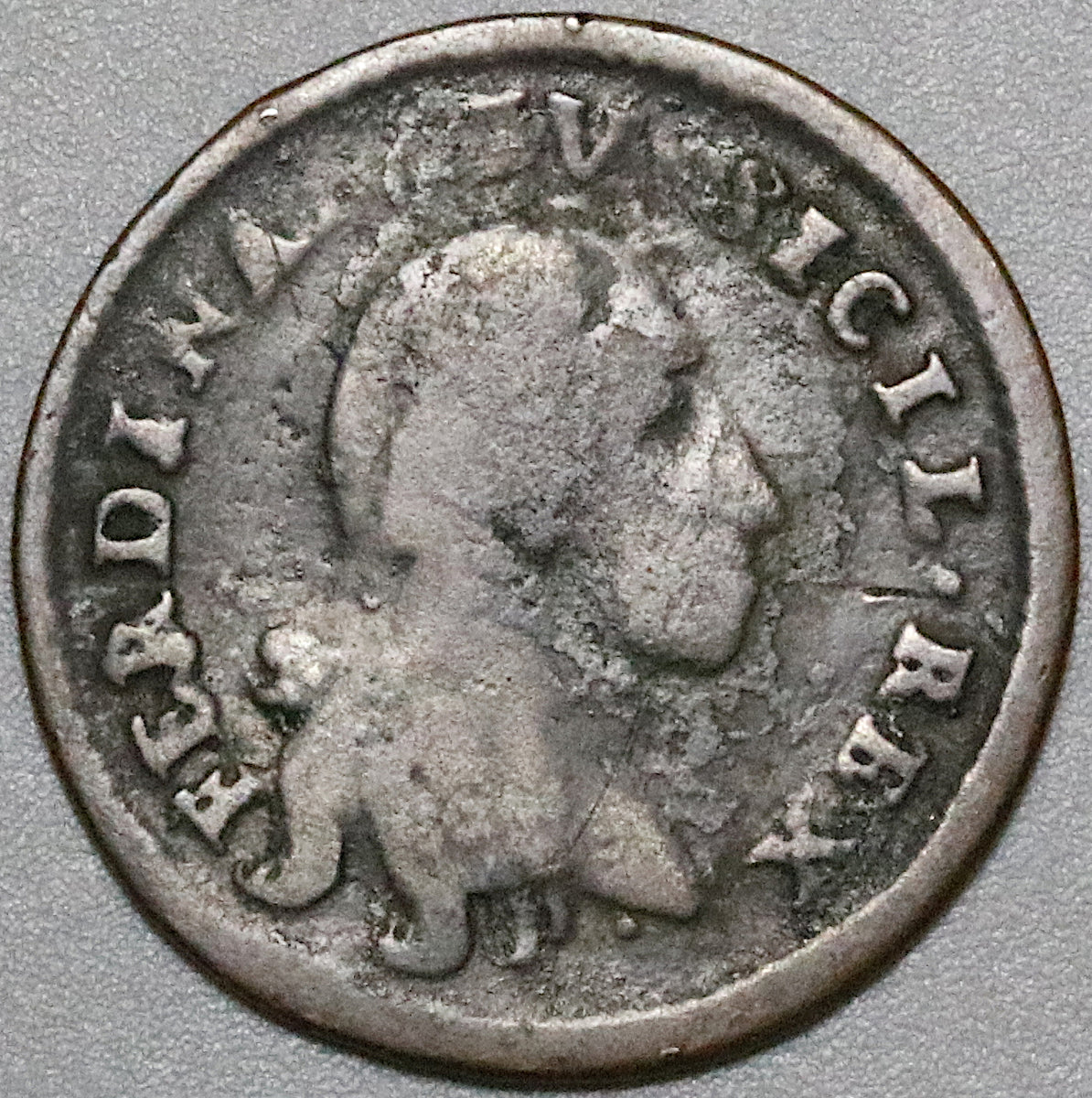 1791 Naples Sicily 1 Tornese Italy States Ferdinando IV Copper Coin (2 ...