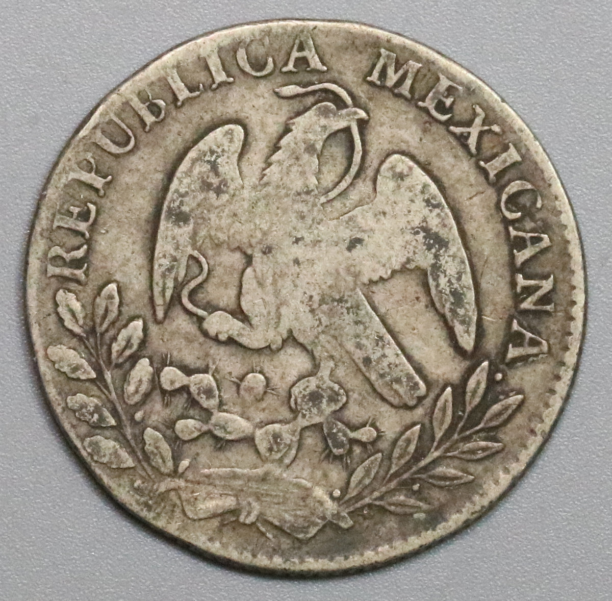 1869-Pi Mexico 2 Reales Cap & Rays Last Year Potosi Mint Silver Coin ...