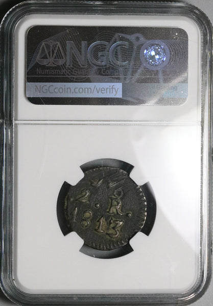 1813 NGC XF 40 Mexico Oaxaca Sud 2 Reales Morelos War Independence Coi ...