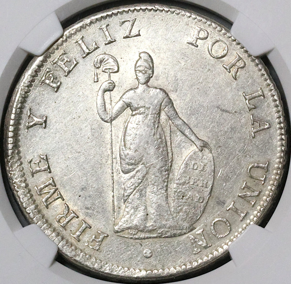 1826 NGC AU 55 Peru 8 Reales Lima Standing Liberty Silver Coin (220904 ...