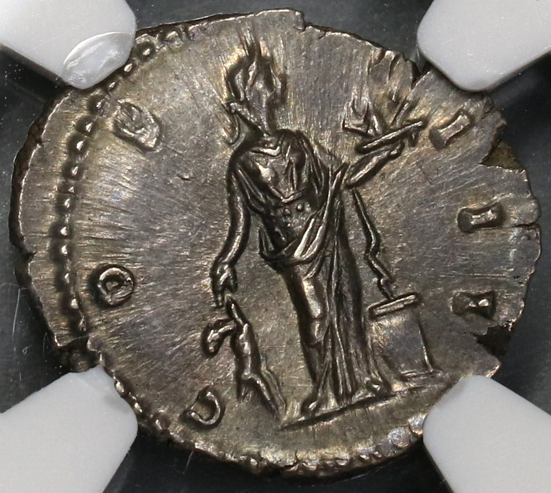 150 NGC Ch AU Antoninus Pius Roman Empire Denarius Pietas Rare 5/5 (19 ...