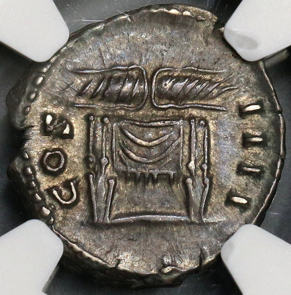 145 NGC XF Antoninus Pius Roman Empire Denarius Jupiter Thunderbolt ...