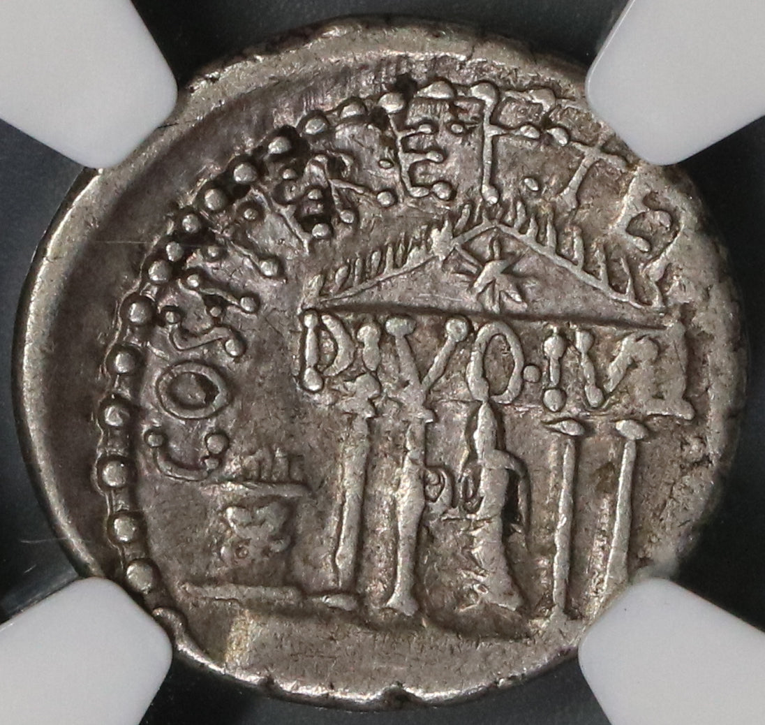36 BC NGC VF Octavian Roman Imperatorial Denarius Temple Divo Julius C ...