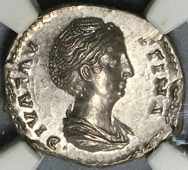 138 NGC MS Faustina Sr Roman Empire Posthumous Denarius Mint State Aet ...