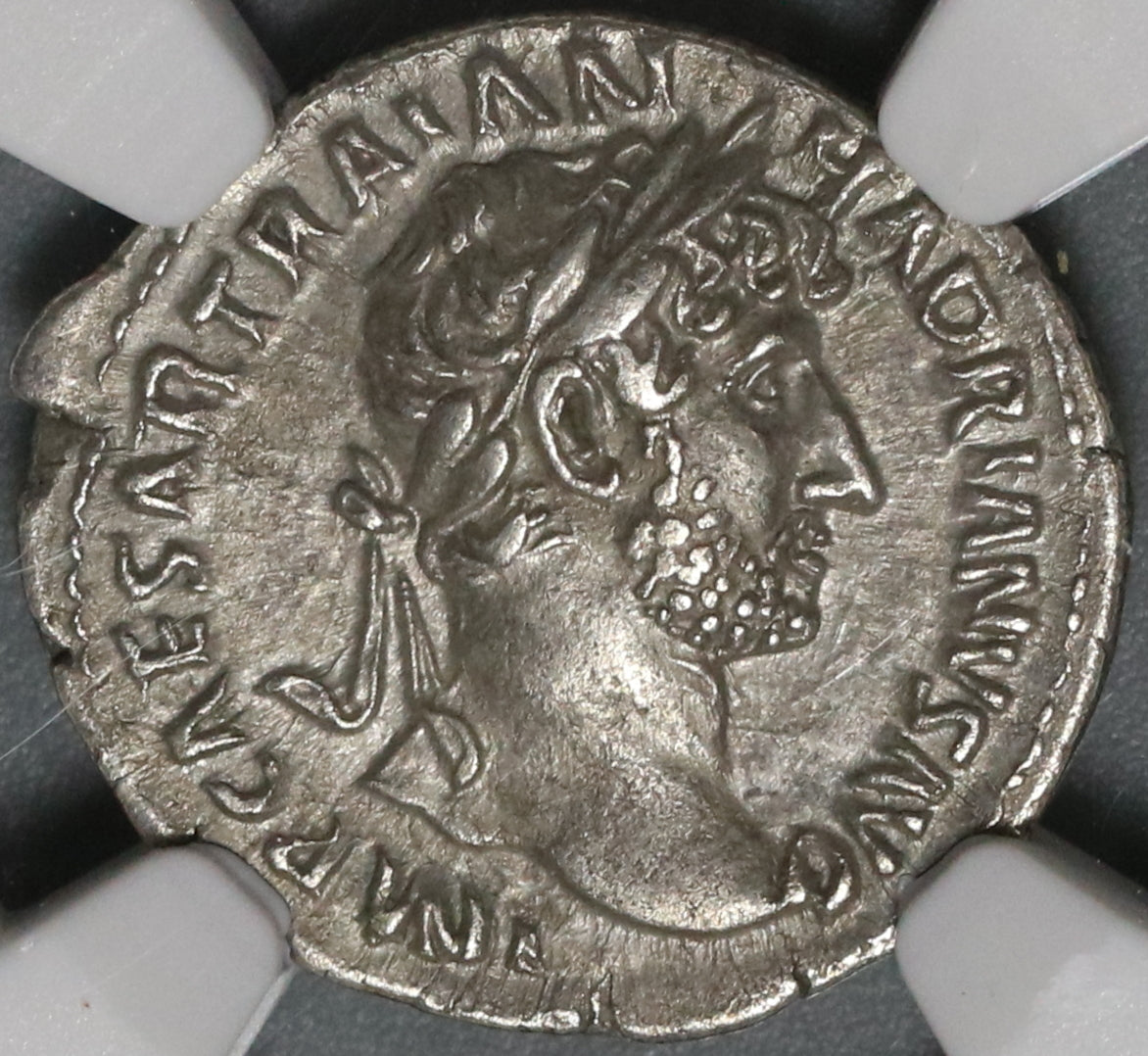 119 NGC AU Hadrian Augustus Denarius Roman Empire Victory Military Tro ...