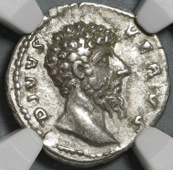 169 NGC Ch VF Lucius Verus Roman Empire Funeral Pyre Denarius Consecra ...