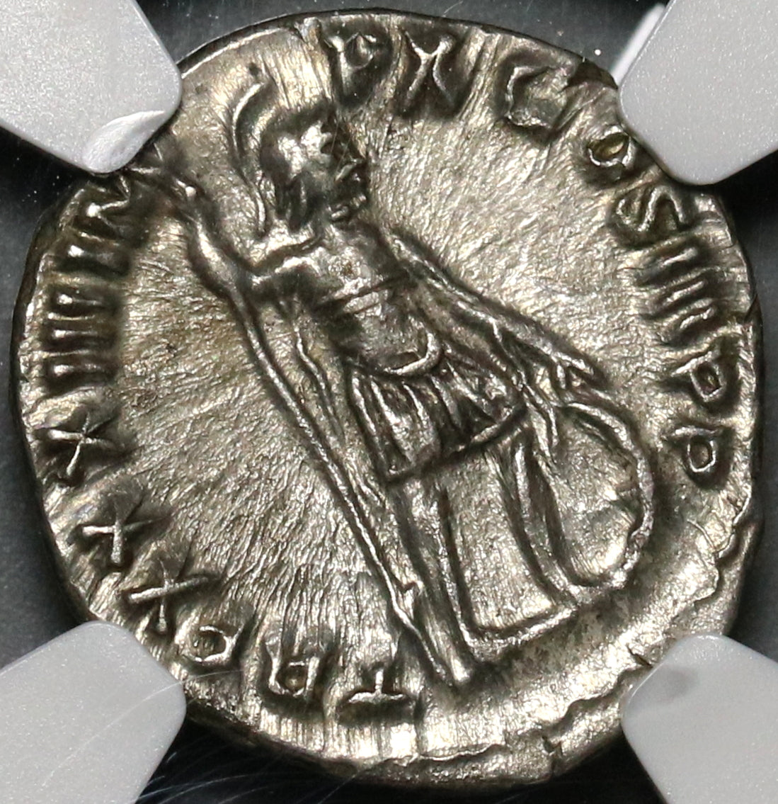 179 NGC AU Marcus Aurelius Roman Empire Denarius Mars Spear Shield (21 ...