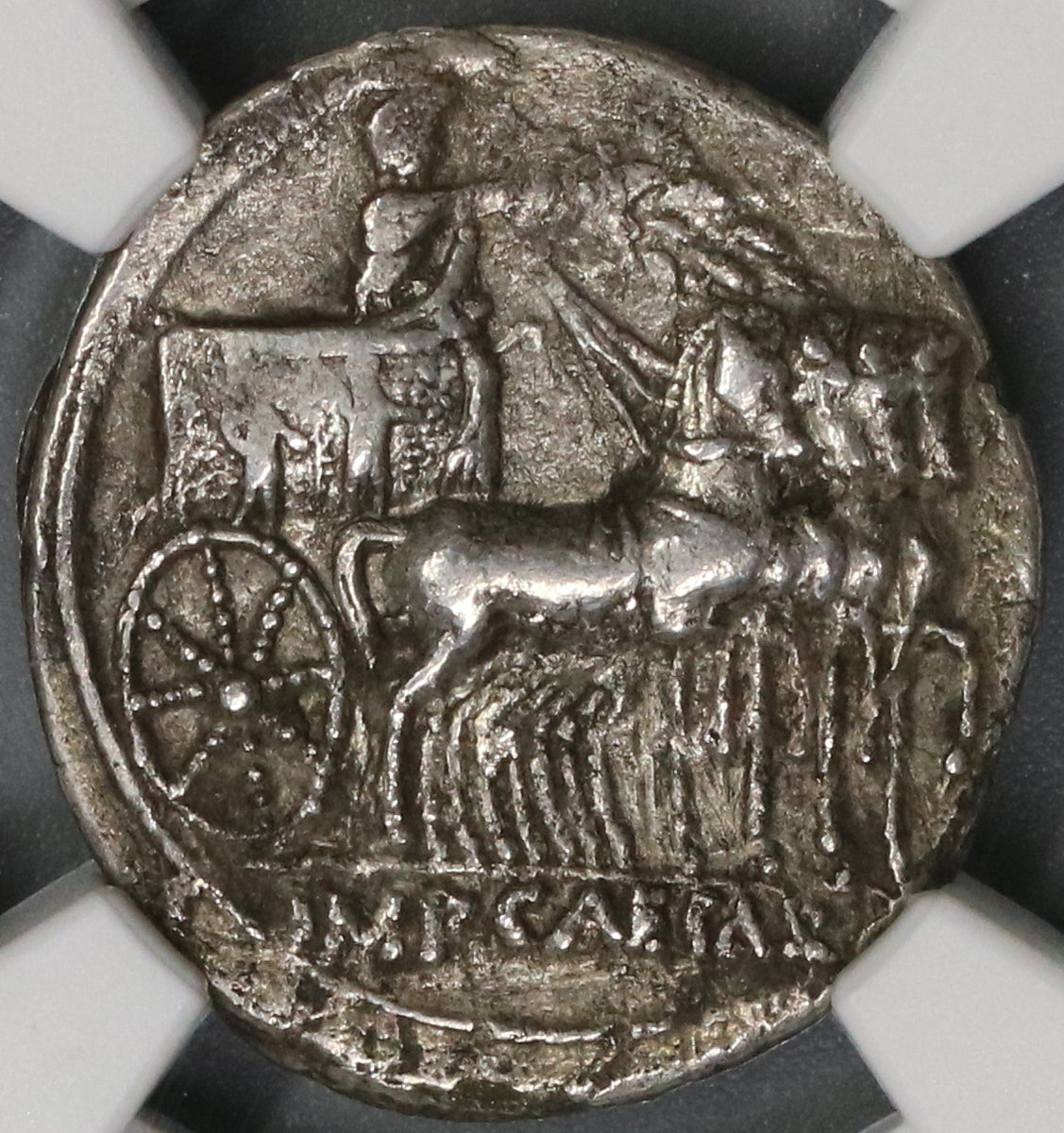 30 BC NGC XF Octavian Roman Imperatorial Denarius Quadriga Triumph (18 ...