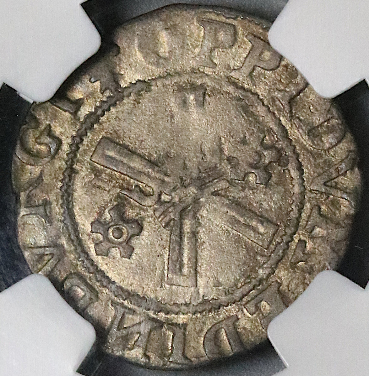 1542 NGC VF 20 Mary Queen Scots Scotland Bawbee Thistle Silver Coin (2 ...
