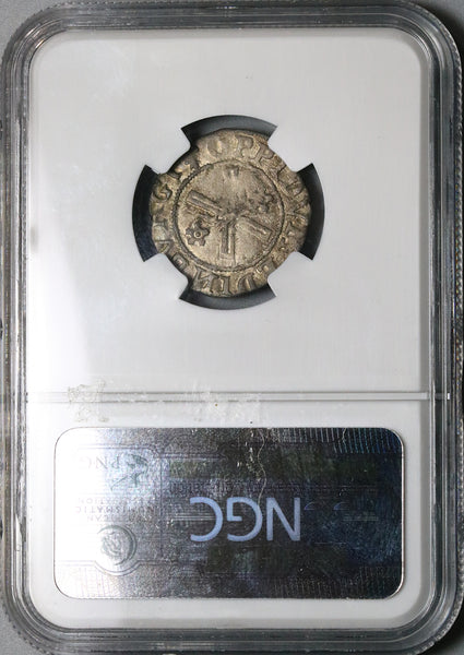 1542 NGC VF 20 Mary Queen Scots Scotland Bawbee Thistle Silver Coin (2 ...