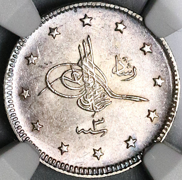 1911 NGC MS 62 Manastir Mint Visit Turkey 2 Kurush 1327//3 Coin 13K PO – Caesar's Ghost Numismatics