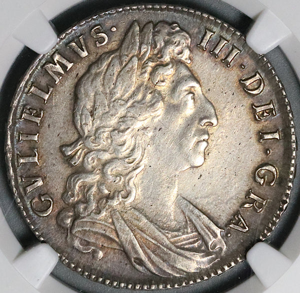 1698 NGC AU Det William III Half 1/2 Crown Great Britain Silver Coin ...