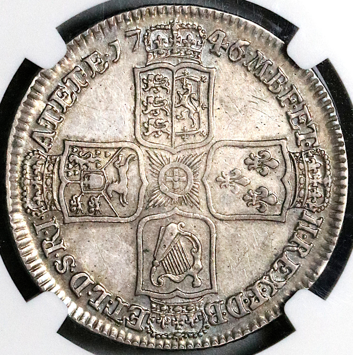 1746/5 NGC XF Det George II 1/2 Crown Great Britain Spain Lima Coin (2 ...