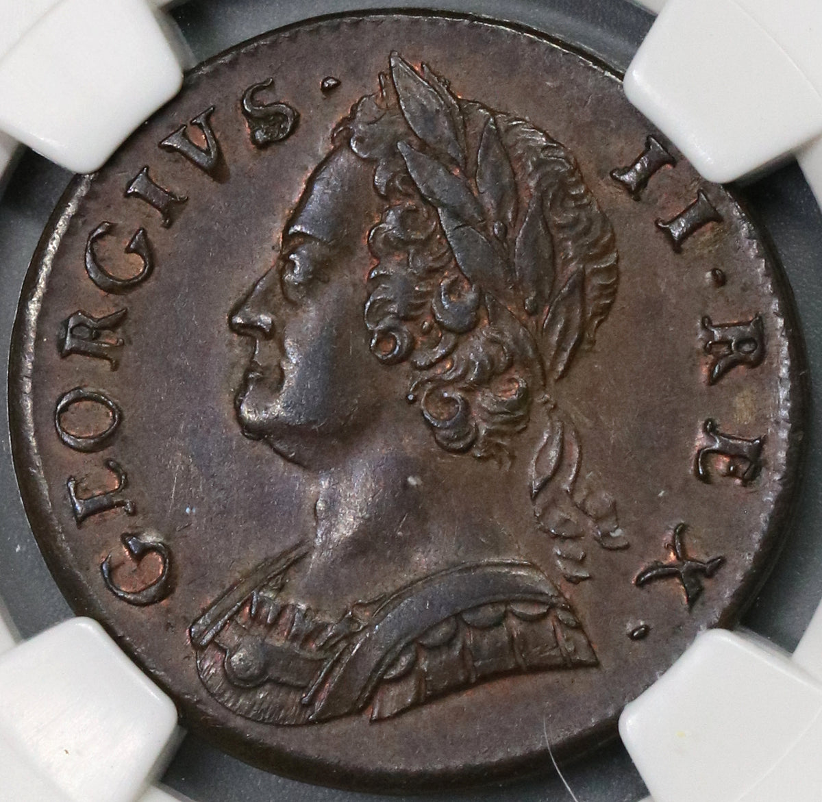 1746 NGC MS 62 George II 1/2 Penny Great Britain Mint State Coin (1907 ...