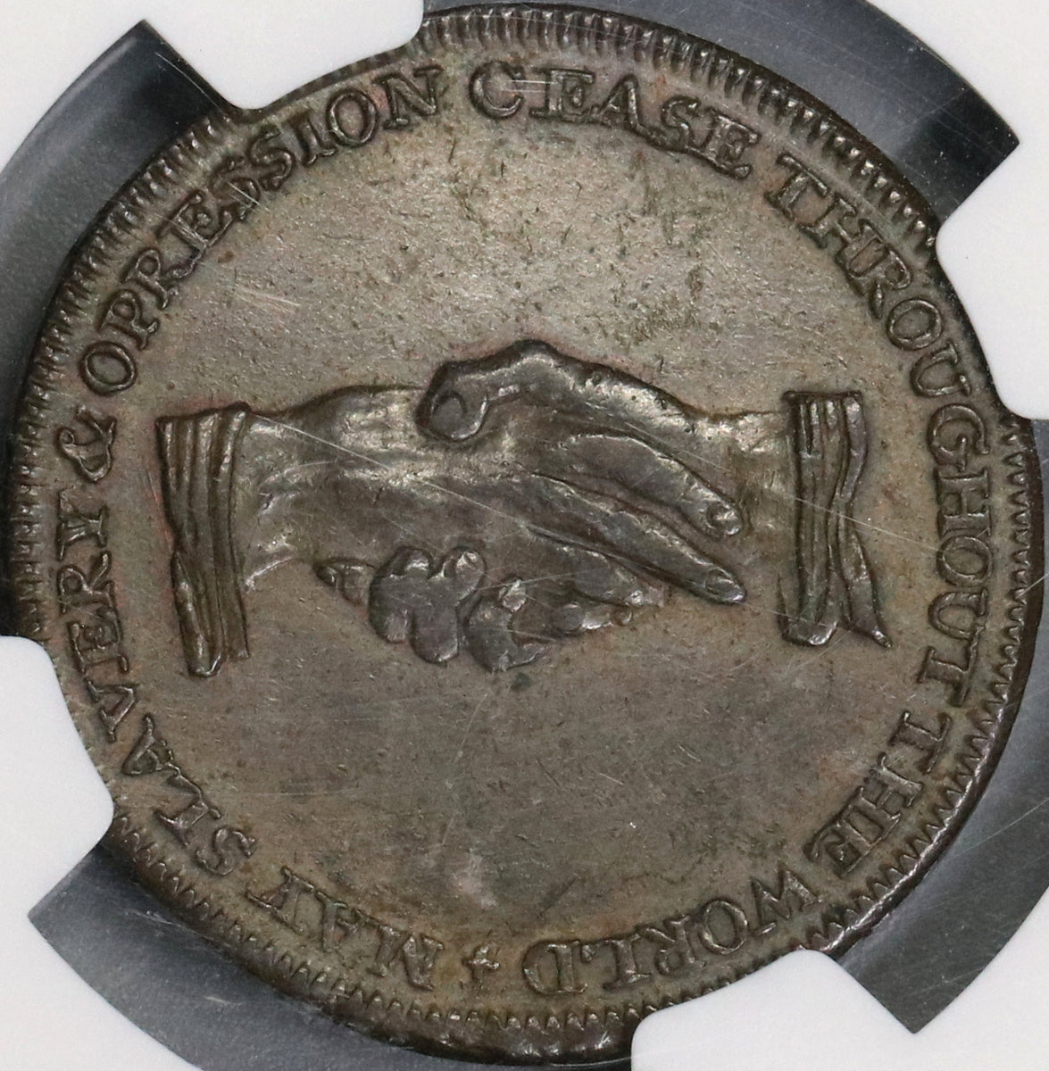 1790s NGC AU 53 Am I Not A Man Slavery Conder 1/2 Penny D&H 1037 (1806 ...