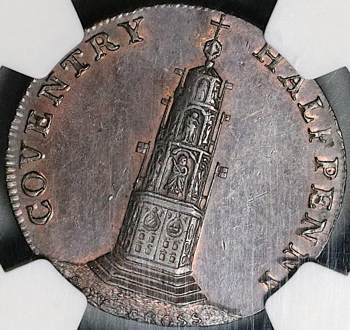 1794 NGC AU 58 Lady Godiva Conder Coventry 1/2 Penny DH 249 Rare Token ...